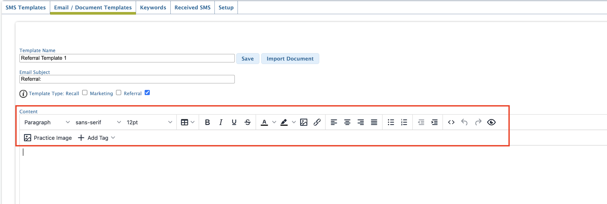 How to Add a Referral Template – Aerona Software